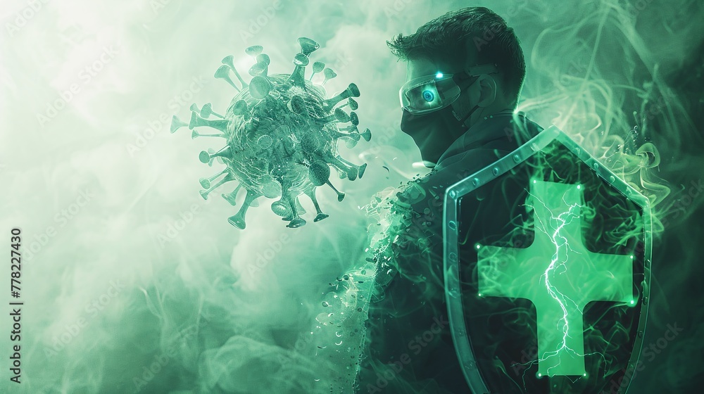 immune system bacteria protection prevention shield doctor fight germs ...