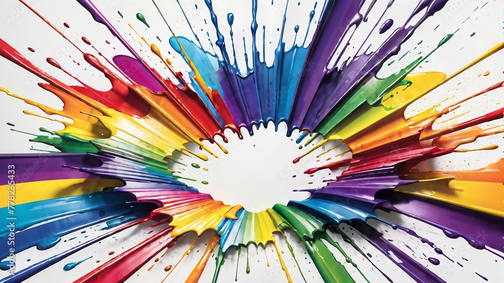 LGBTQ Pride Theme Colors Of The Rainbow Blending In A Dynamic Splash ...
