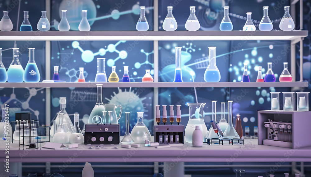 Science Lab Talk Show Set: Laboratory-inspired set with scientific ...