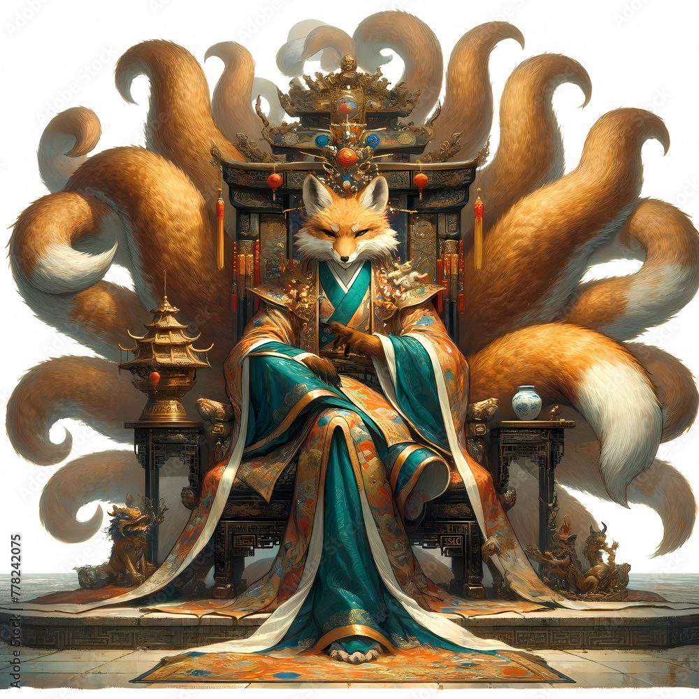 Nine-Tailed Fox Emperor: Commanding Presence in Traditional Chinese ...