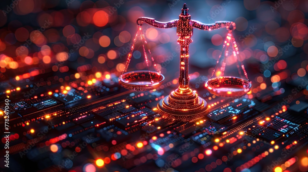 data compression concept with squashed files and digital scales ...