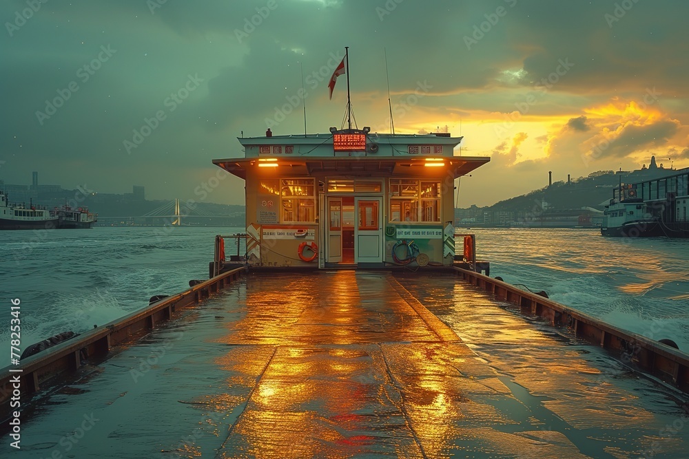 Floating Ferry Terminal Floating terminal where ferries dock to pick up ...