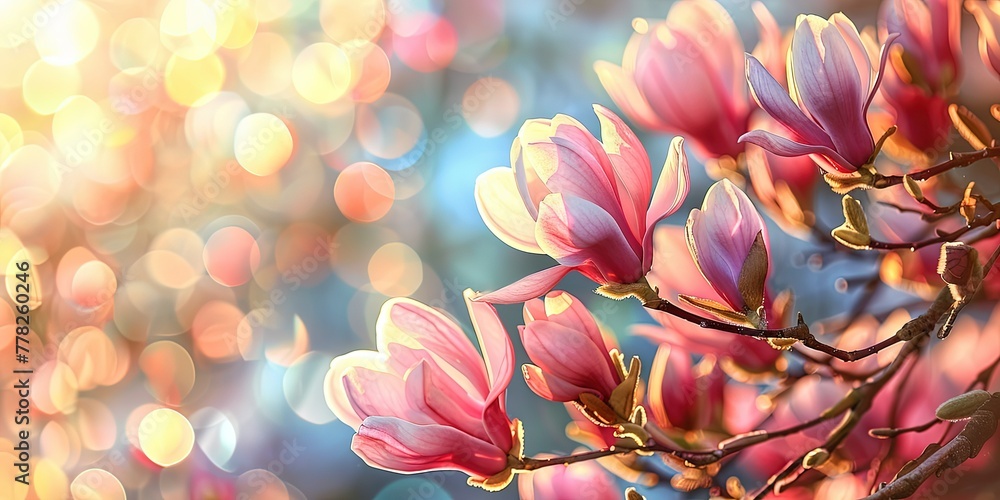 Soft pink spring flowers as a background ,wallpaper ,tulips ,cherry ...