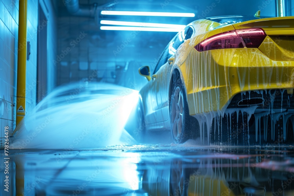 Car washing service, automated car wash, hand washing, polishing car ...