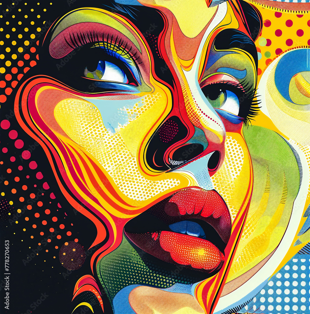 Opt Art Woman. Generated Image. A digital illustration of a beautiful ...