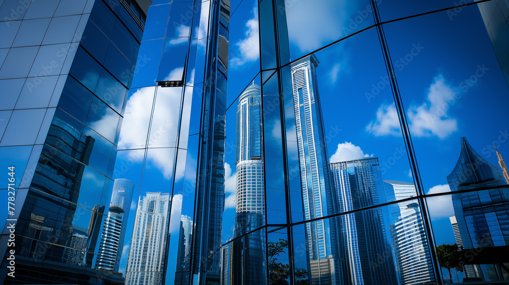 Commercial center office building exterior,created with Generative AI ...
