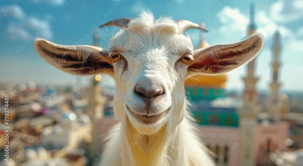Goat Qurban Eid al adha mubarak festival islamic background Generated ...