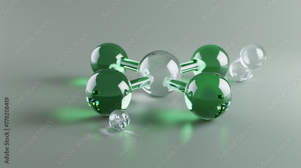 Molecular Structure Model in a Lush Green Setting . A close-up of a ...