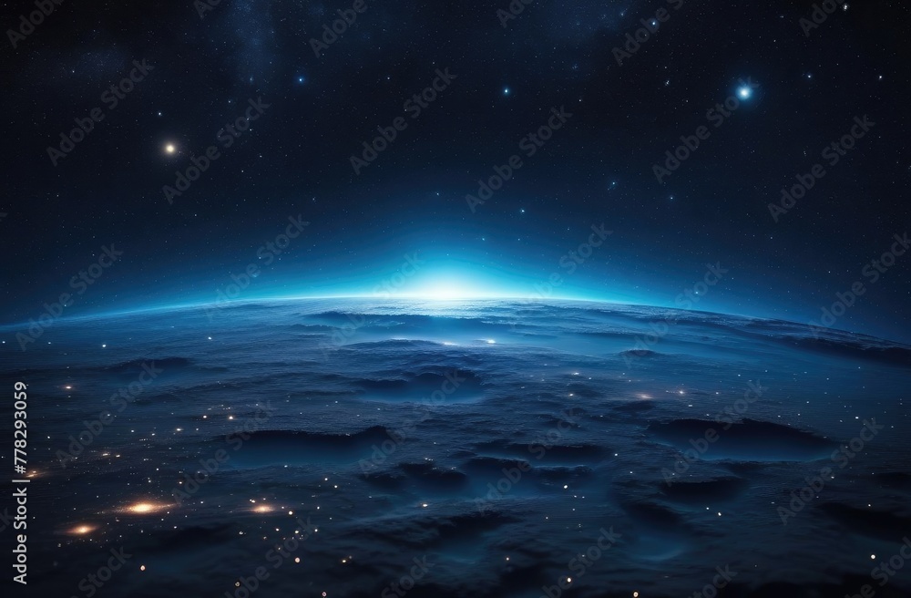 view from space, a solar eclipse. Total Solar Eclipse. Moon covers the ...