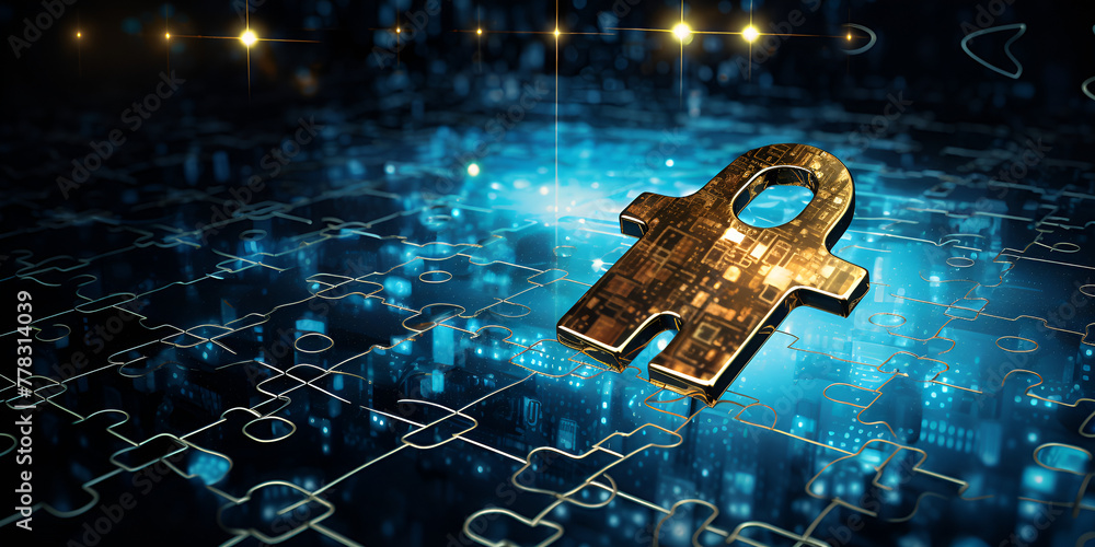 Completing blue jigsaw puzzles with the last piece on light leaked hole ...