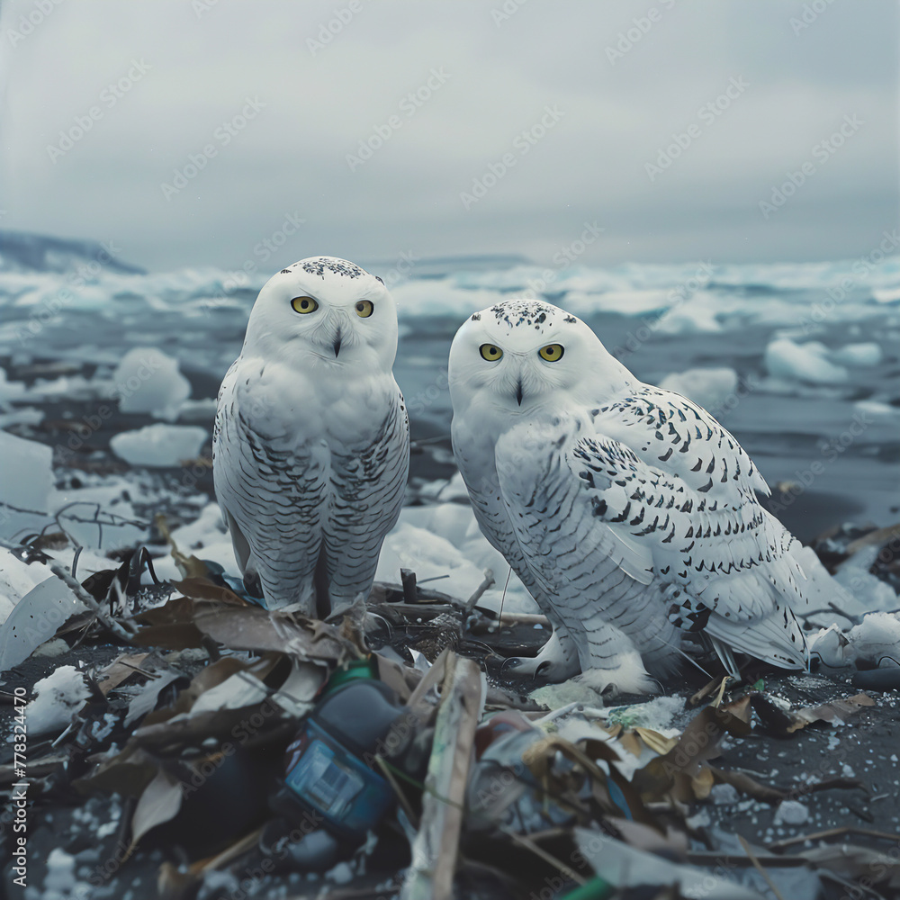 Snowy owls using their keen vision to spot and collect lost expedition ...