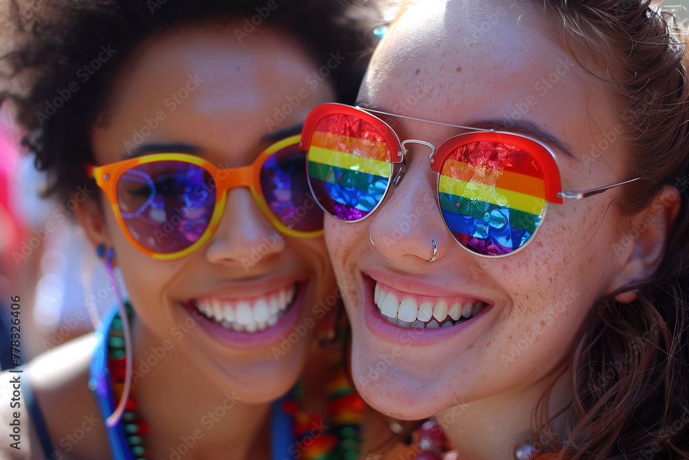 Happy Pride Celebration Parade in June with LGBTQ+ Community. Rainbow ...