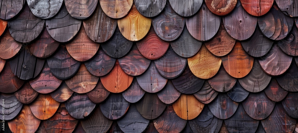 Abstract background made of different colored wood shavings, texture ...