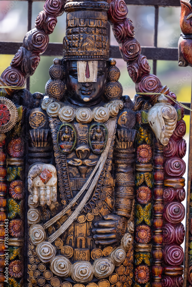 A handmade wooden idol of Lord Tirupati Balaji sounds like a beautiful ...