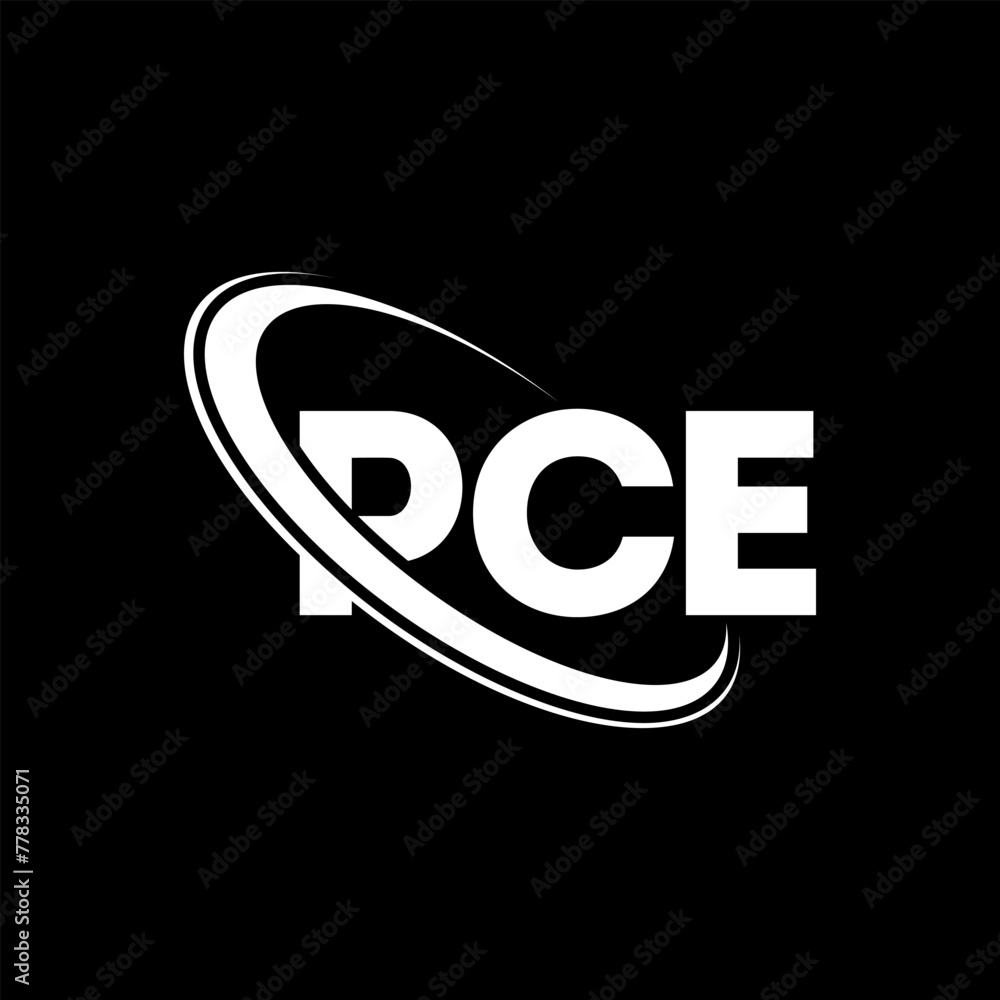 PCE logo. PCE letter. PCE letter logo design. Initials PCE logo linked ...