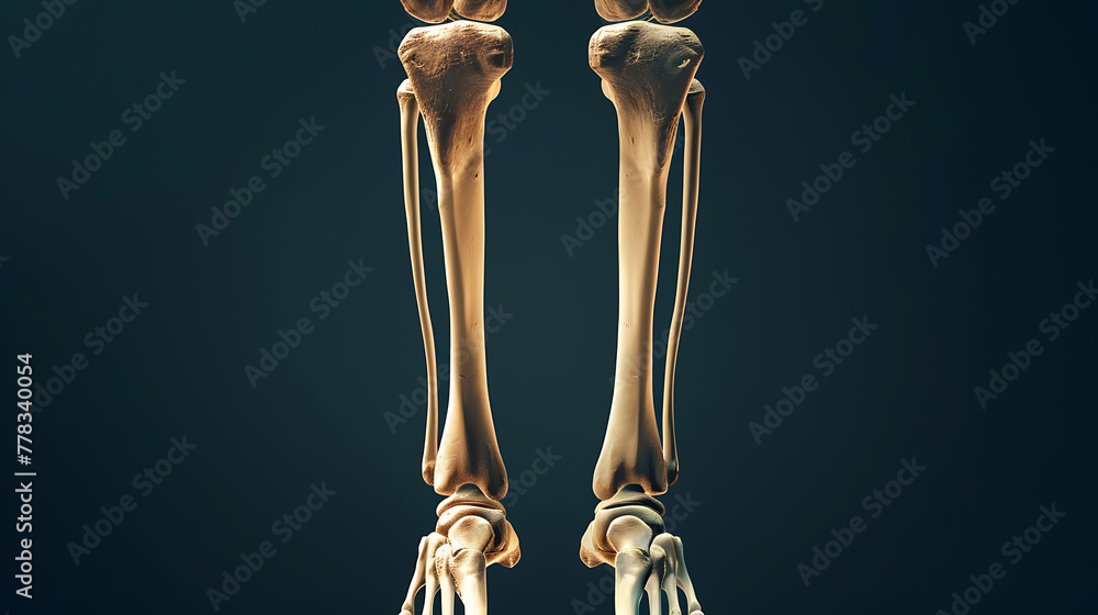 Human Tibia and Fibula Bone Anatomy with space for text background ...