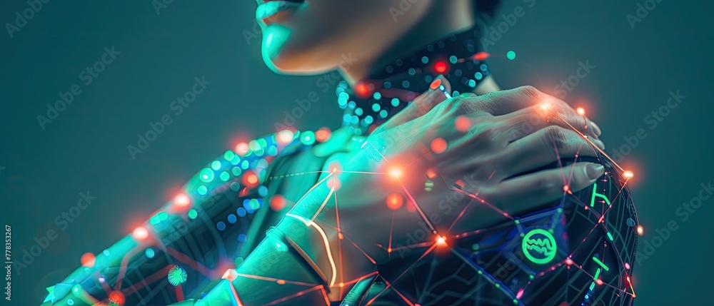 A visualization of wearable tech integrated with nanosensors monitoring ...