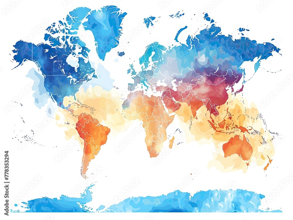 A world map showing temperature change projections with heat index ...