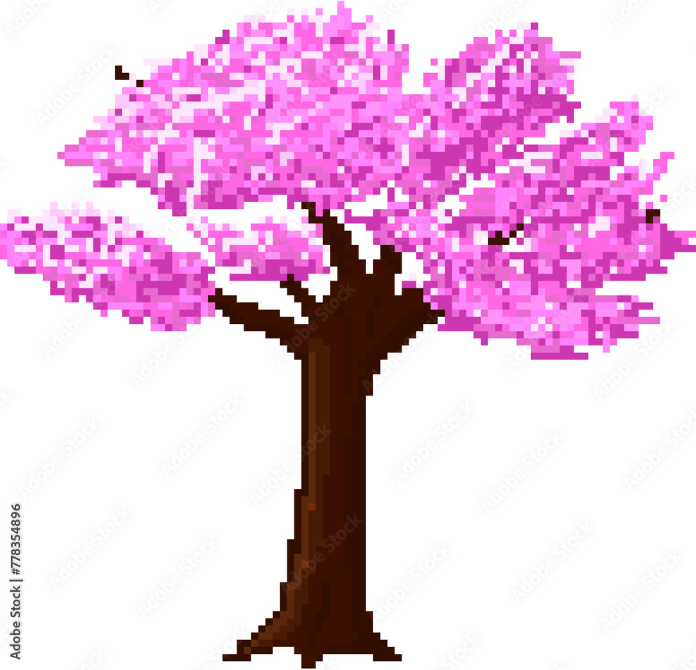 cherry blossom, sakura, pixel cherry blossom, pixel art cherry blossom ...