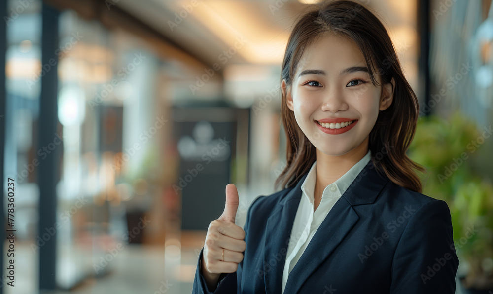 Beautiful female Real estate agent has just sold a big mansion, happy ...