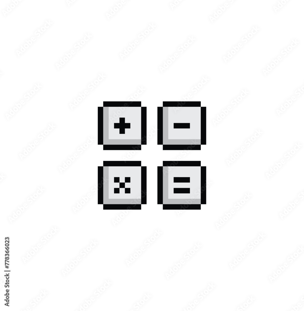 calculator 8 bit icon pixel art calculator sign for games logo symbol ...