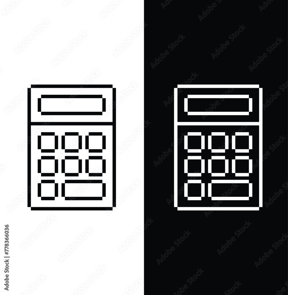 calculator 8 bit icon pixel art calculator sign for games logo symbol ...