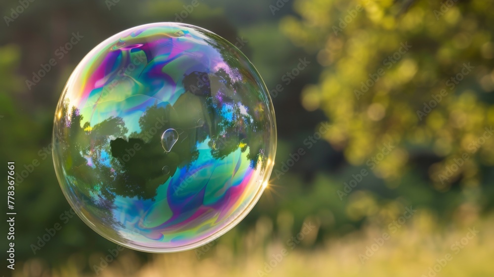 Soap Bubble Floating Among Trees Stock Photo | Adobe Stock