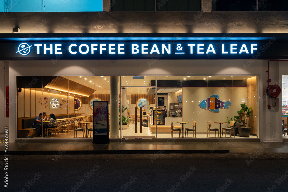 PENANG, MALAYSIA - JUN 15, 2023: The Coffee Bean & Tea Leaf exteroir at ...