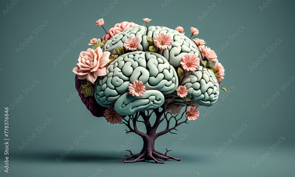 The Human Brain Tree: A Metaphor for Self-Care and Mental Health Stock ...