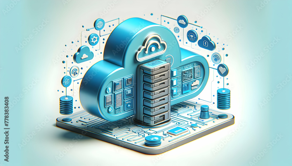 3d flat icon as Cyber Cloud A cyber themed cloud graphic emphasizes ...