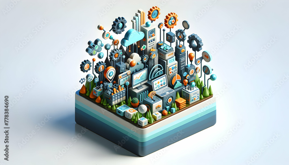 3d flat icon as Tech Ecosystem Creating a thriving tech ecosystem ...