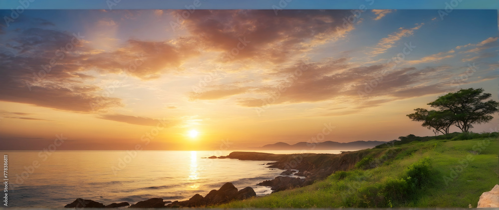 Photo real as Dawn Promise Embrace the sunrise horizon where each day ...