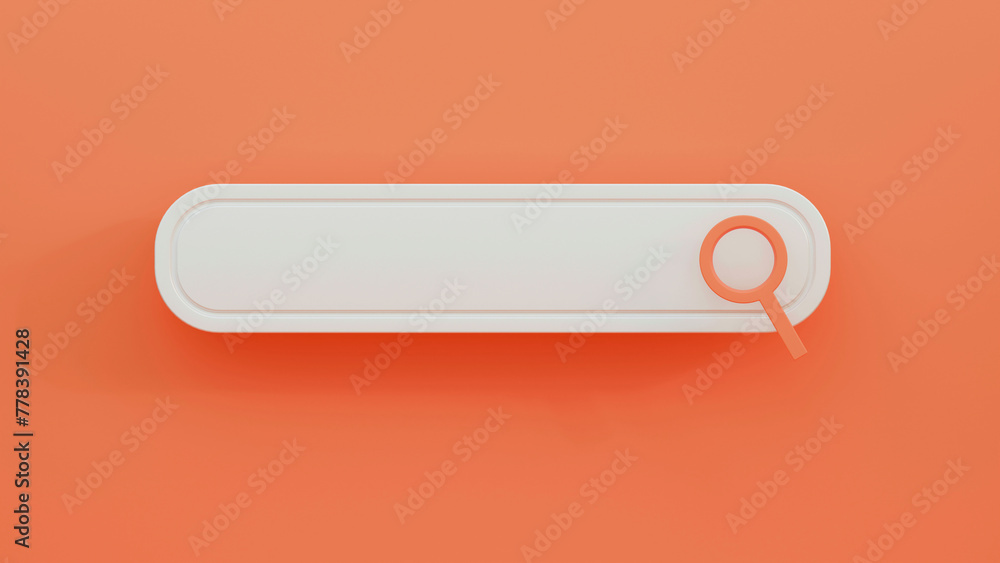 Blank search bar on orange background. Search bar for web design and ...