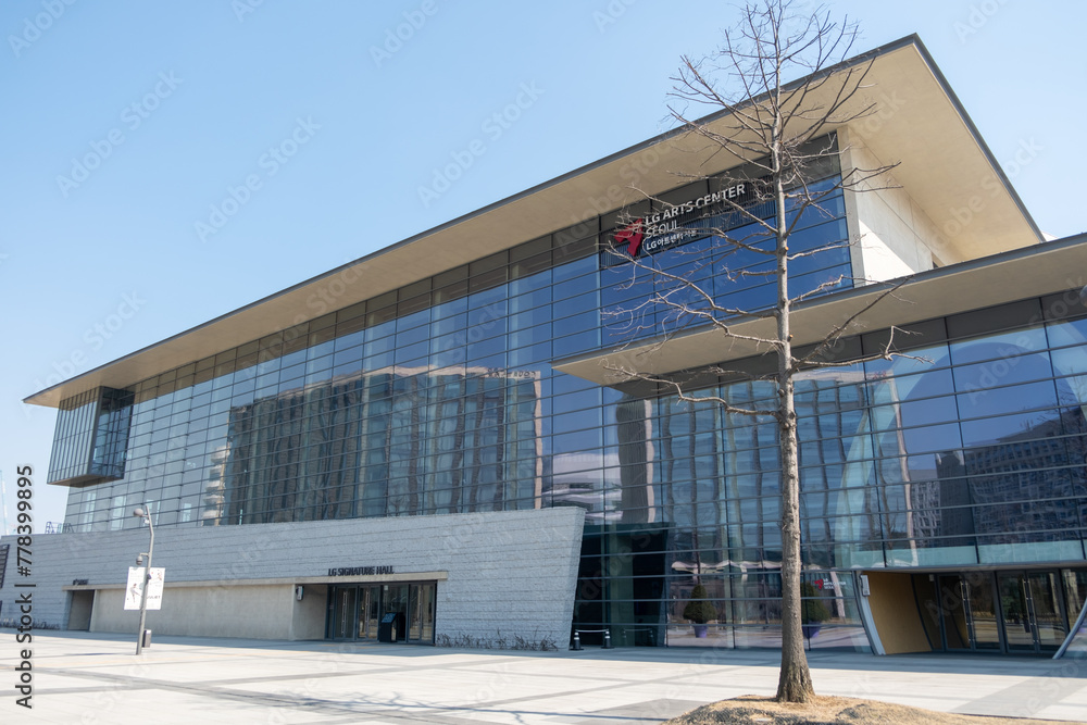 Seoul, South Korea - 21 March 2024: Exterior view of LG Arts Center. It ...
