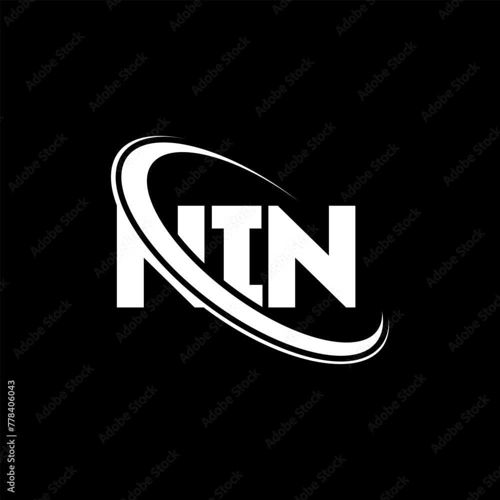NIN logo. NIN letter. NIN letter logo design. Initials NIN logo linked ...