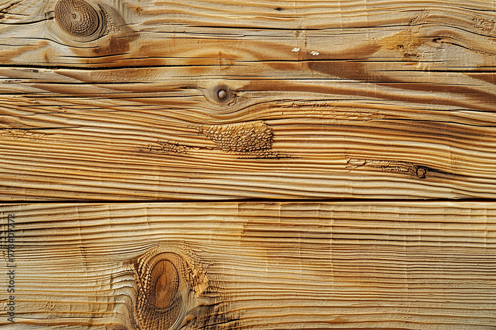 A close-up of a larch wood surface, its straight grain and fine texture ...