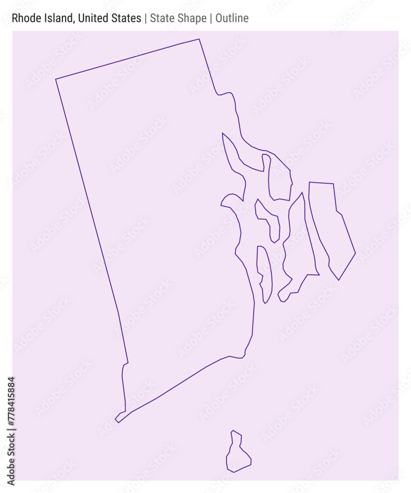 Rhode Island, United States. Simple vector map. State shape. Outline ...