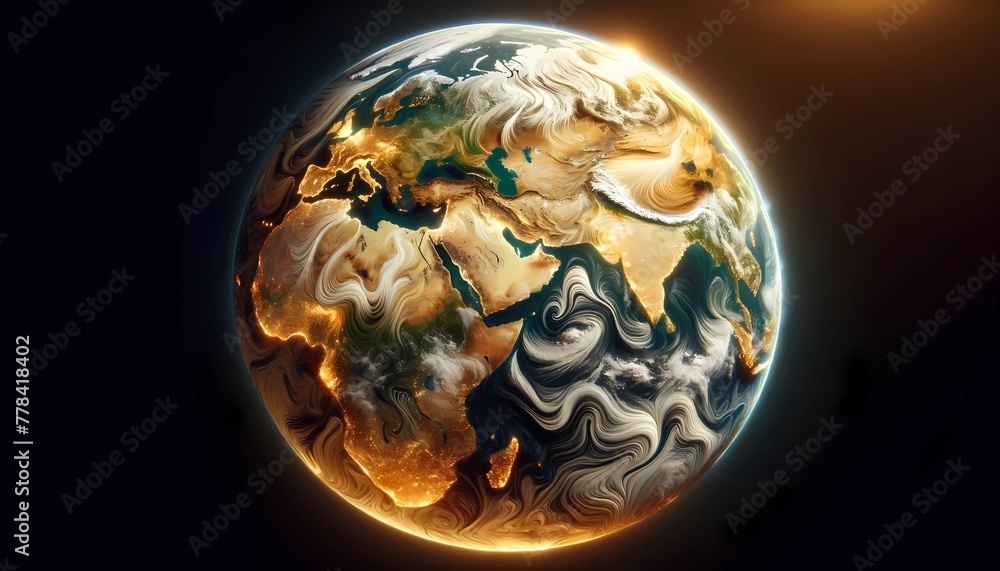 Earth with the effects of climate change, particularly extreme weather ...