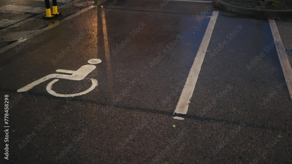 Accessible parking space: Handicapped or disabled sign marked on the ...