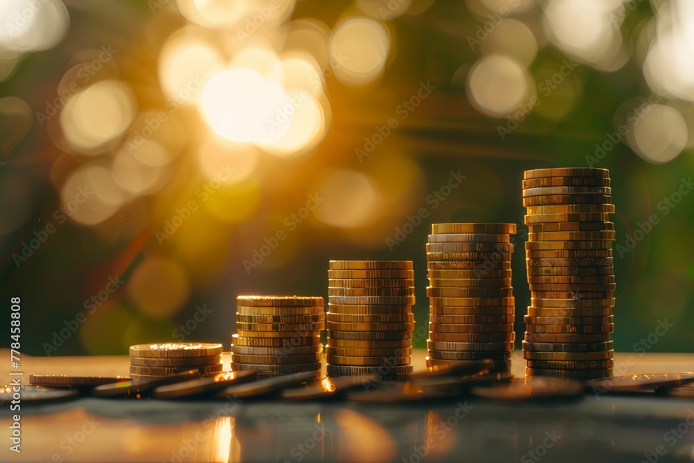 An image that represents financial growth and success. Displays a graph ...