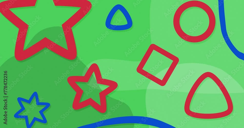Abstract seamless looped flat geometrical shape animated background ...