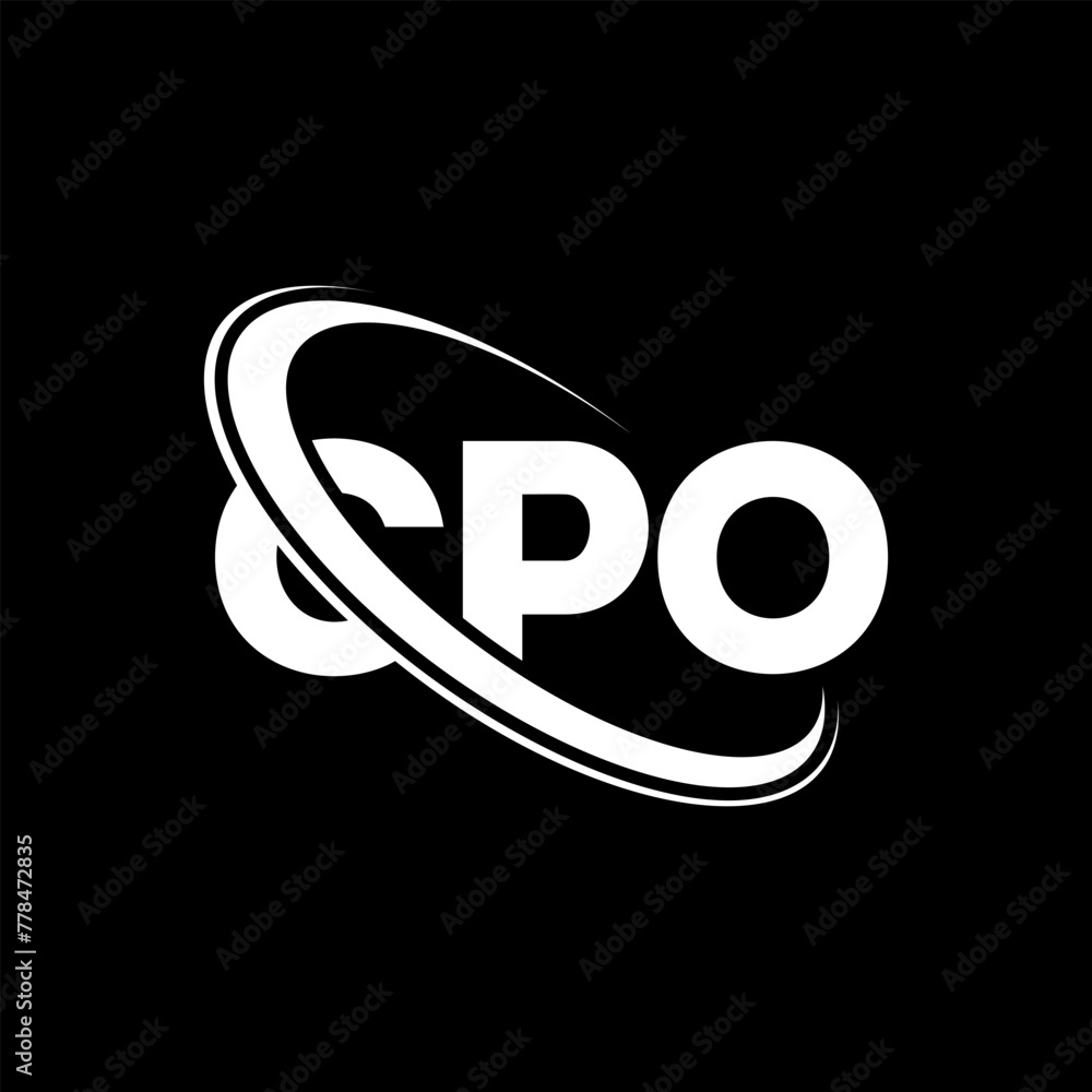 CPO logo. CPO letter. CPO letter logo design. Initials CPO logo linked ...
