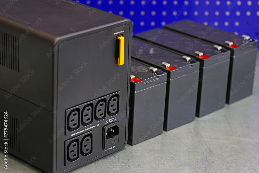 Uninterruptible power supply. Backup Power UPS with battery. UPS with ...