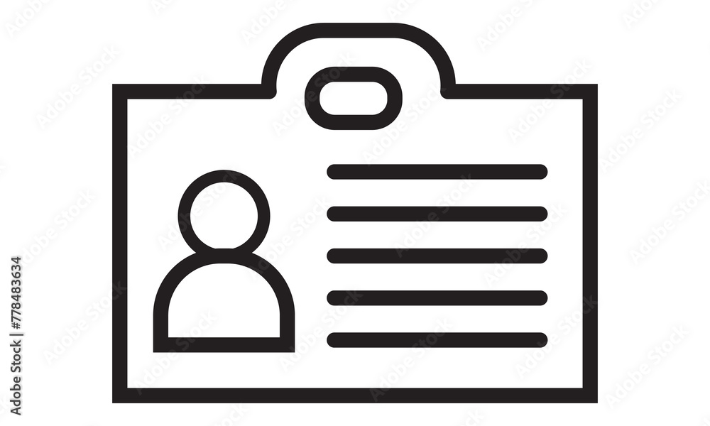 ID Card icon collection. Employee clerk card, driver license ...