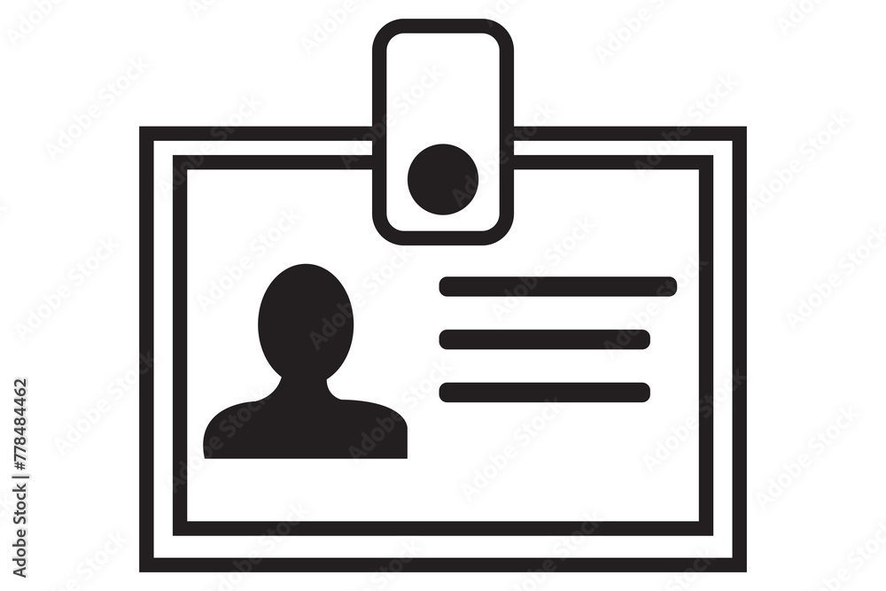 ID Card icon set, driver's license Identification card symbol, Editable ...