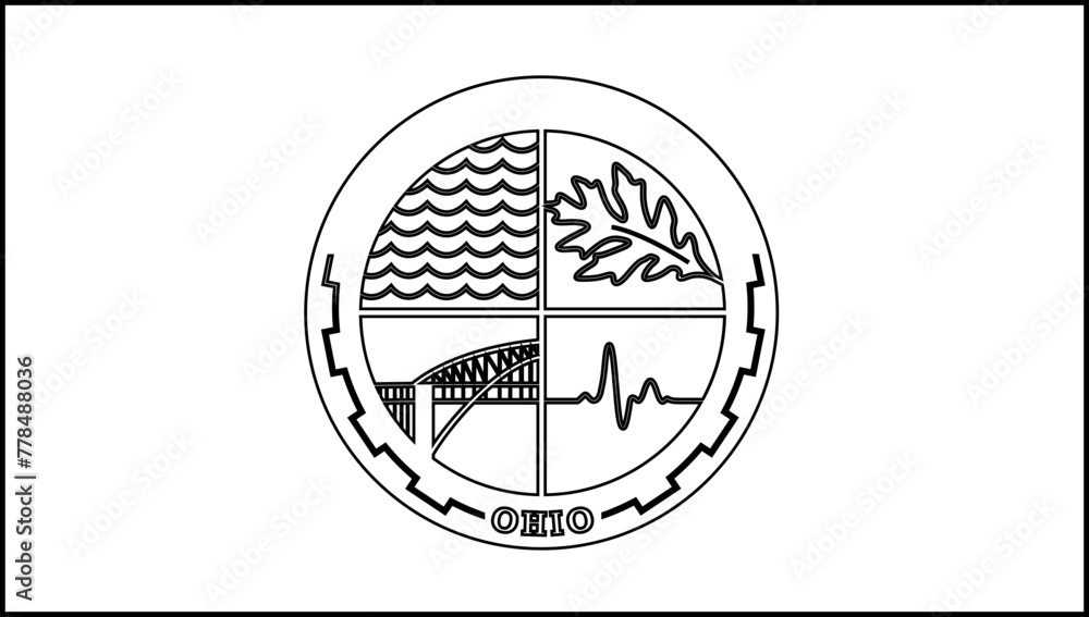 Vetor de County Flag, Ohio, state, of, vector svg, line art, cut file ...