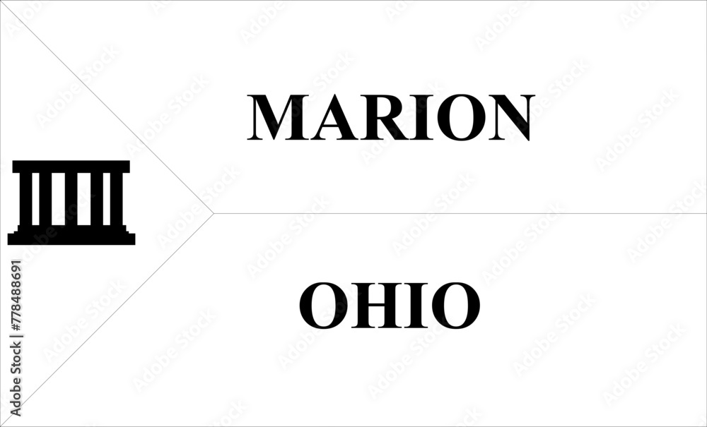 County Flag, Ohio, state, of, vector svg, line art, cut file, black ...