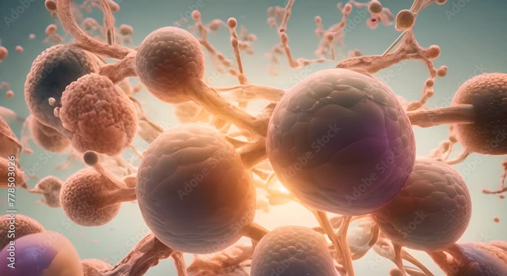 3D Animation of Cell division under a microscope Dividing and ...