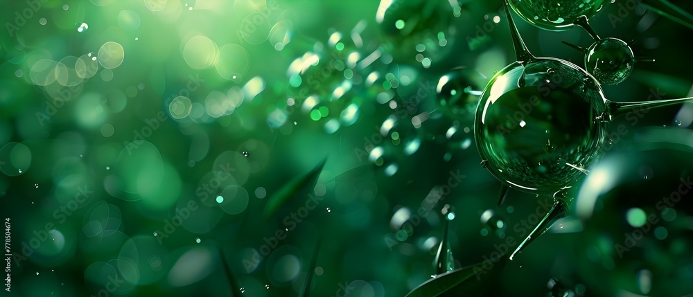 Emerald Bubbles of Renewable Energy: Green Hydrogen Molecules. Concept ...