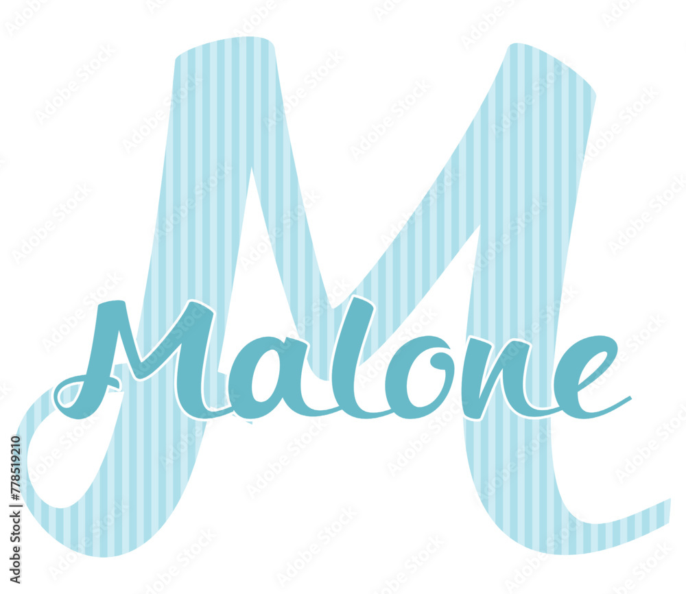 Malone- light blue color - name written -word ideal for websites, baby ...